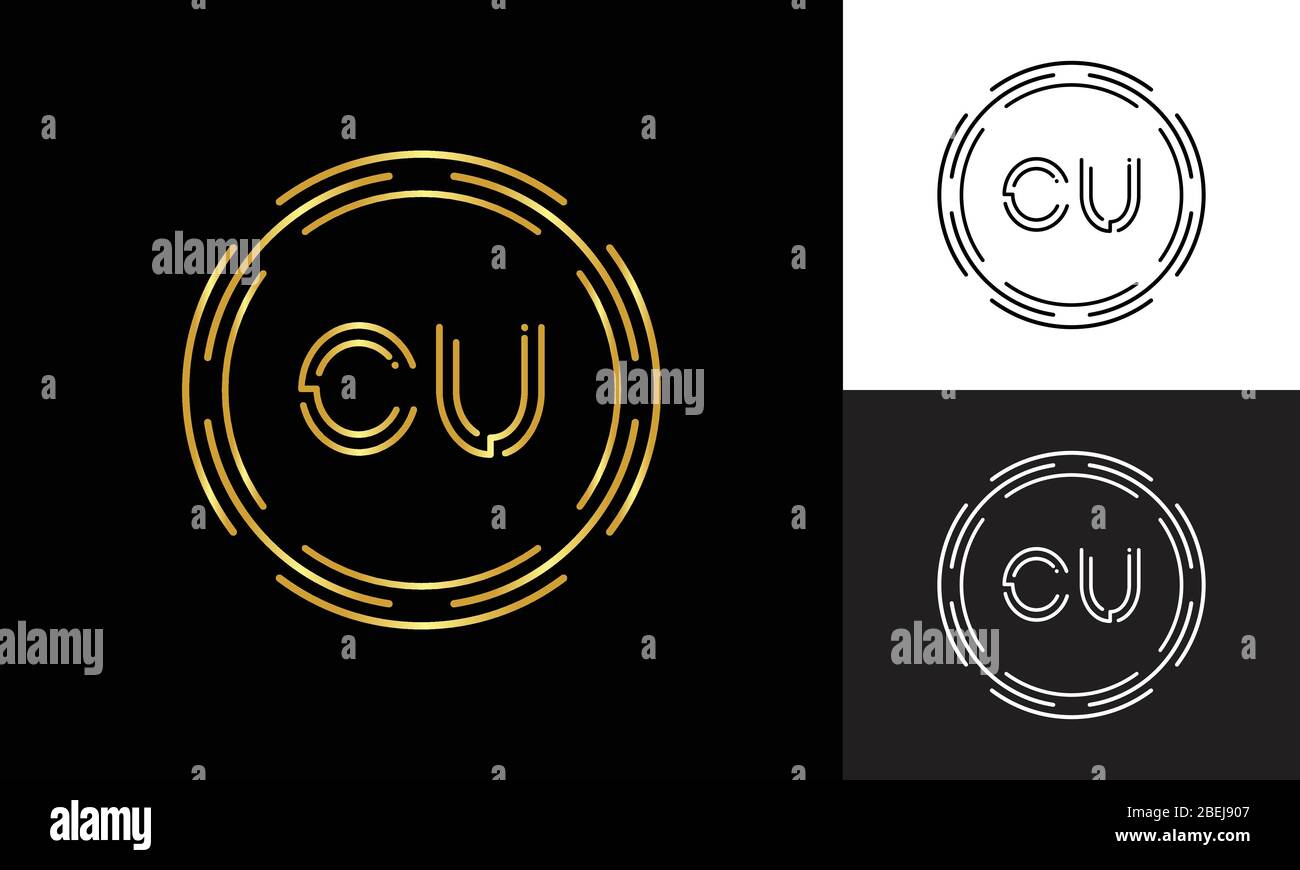 Initial CU Letter Logo Business Typography Vector Template. Digital ...