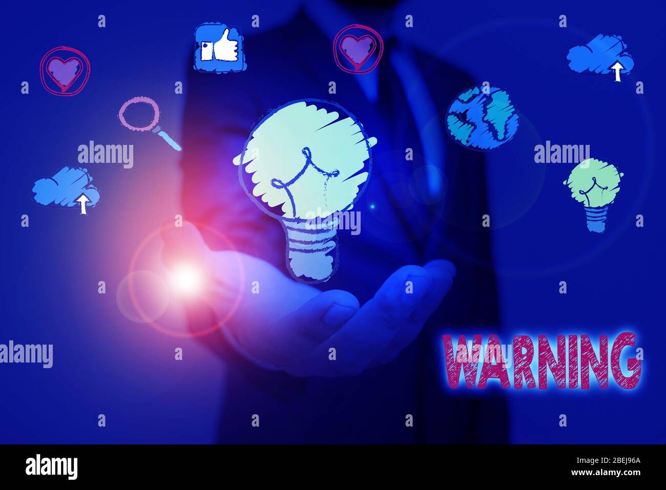 Text sign showing Warning. Business photo showcasing Advice Sign for ...