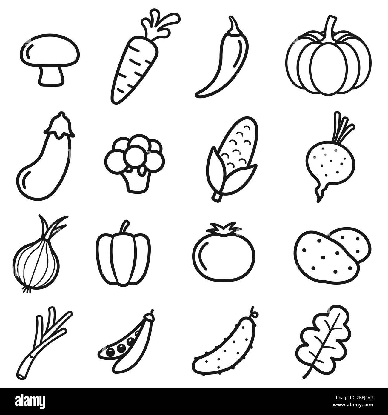 Vegetables Icon Set Stock Vector Image & Art - Alamy