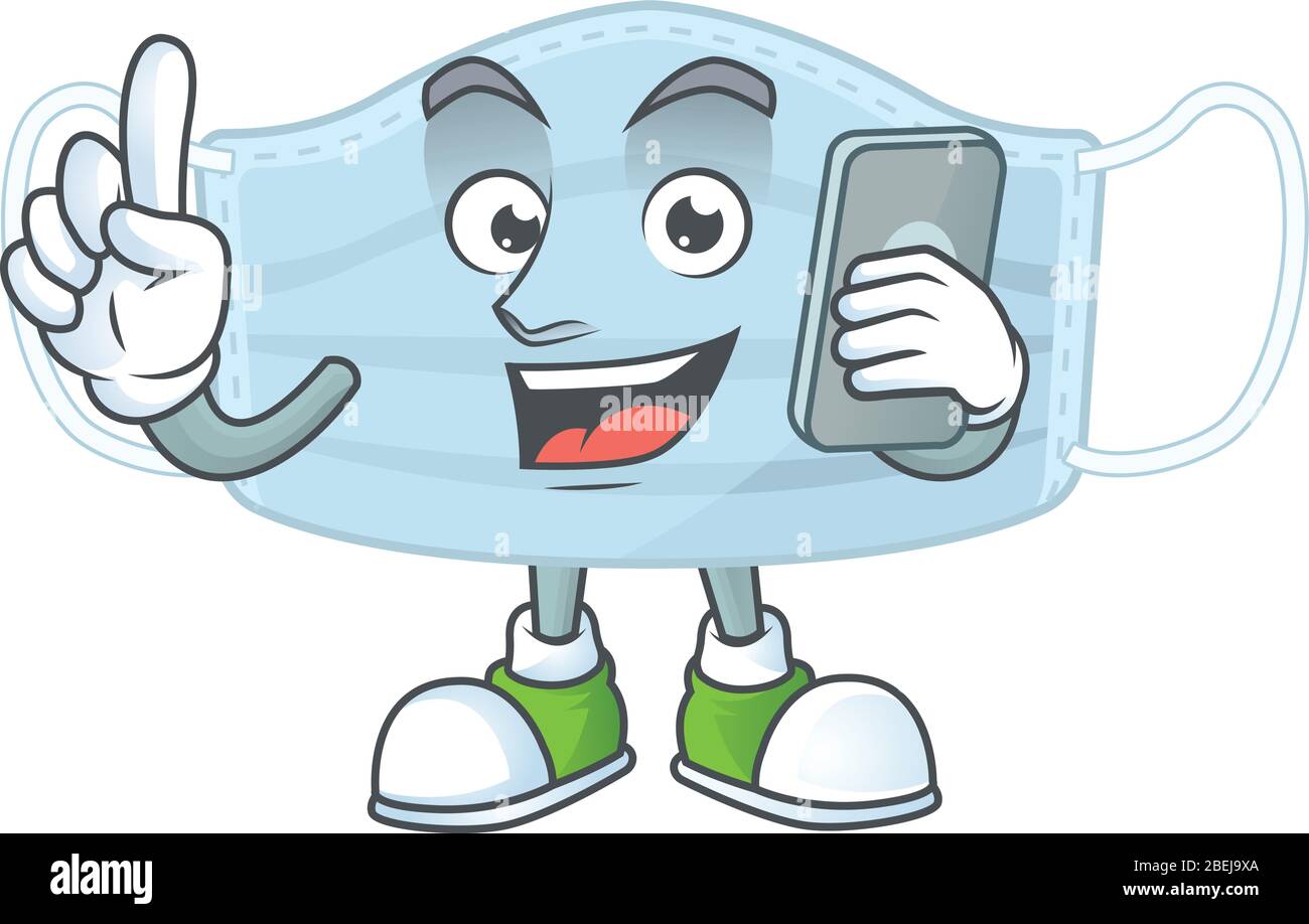 Cartoon design concept of surgery mask talking on phone Stock Vector ...
