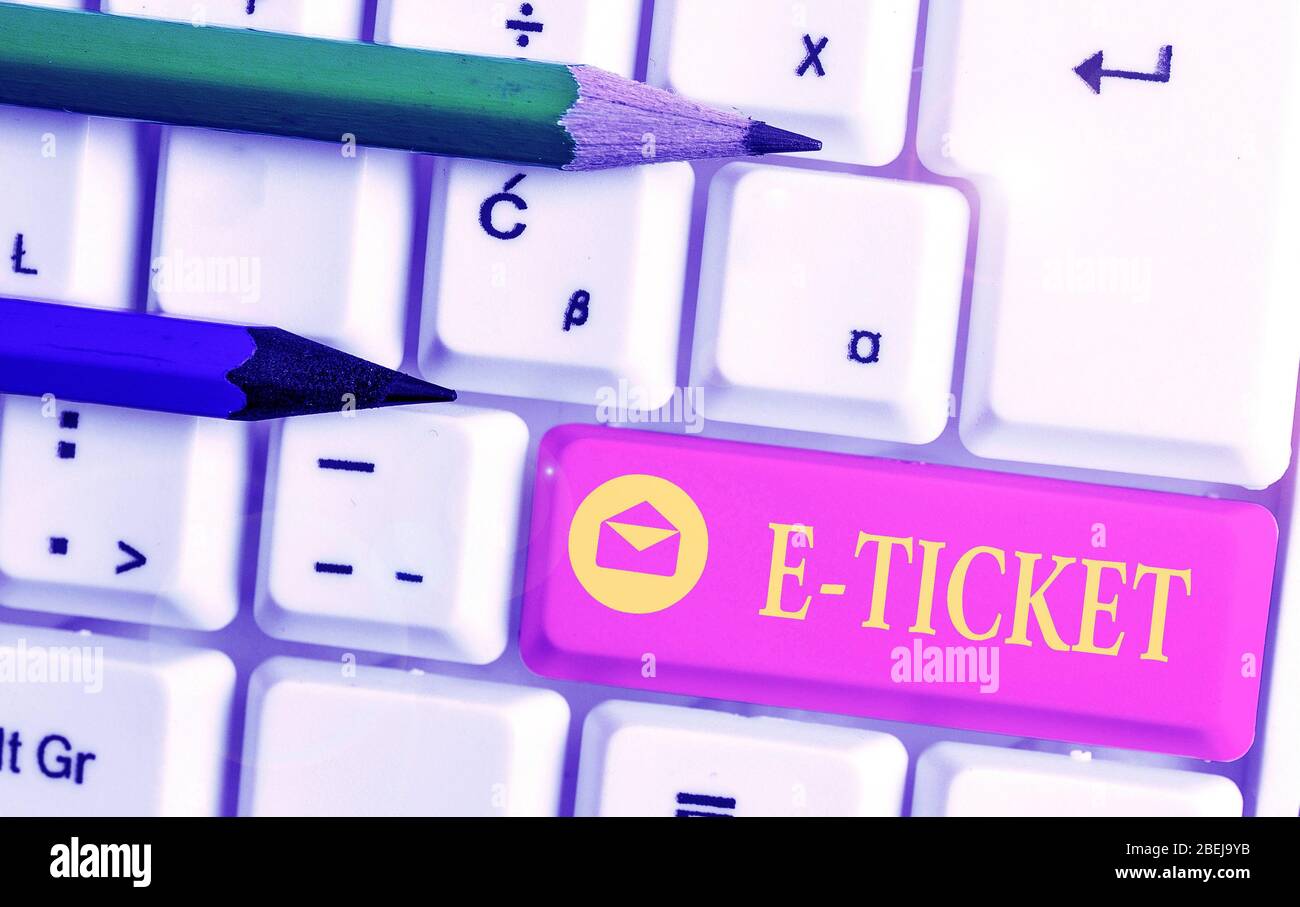 Handwriting text E Ticket. Conceptual photo Digital ticket that is as ...