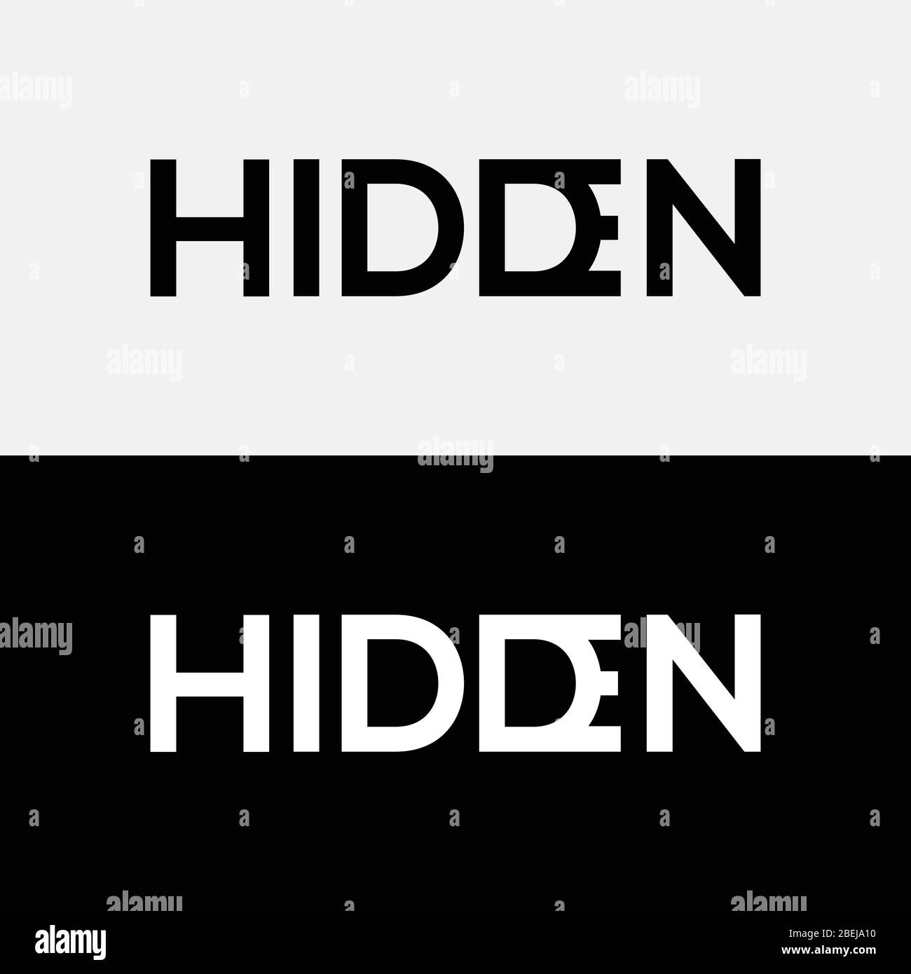 Hidden Typography Word Letter Logo Design Vector Template. Hidden Word ...