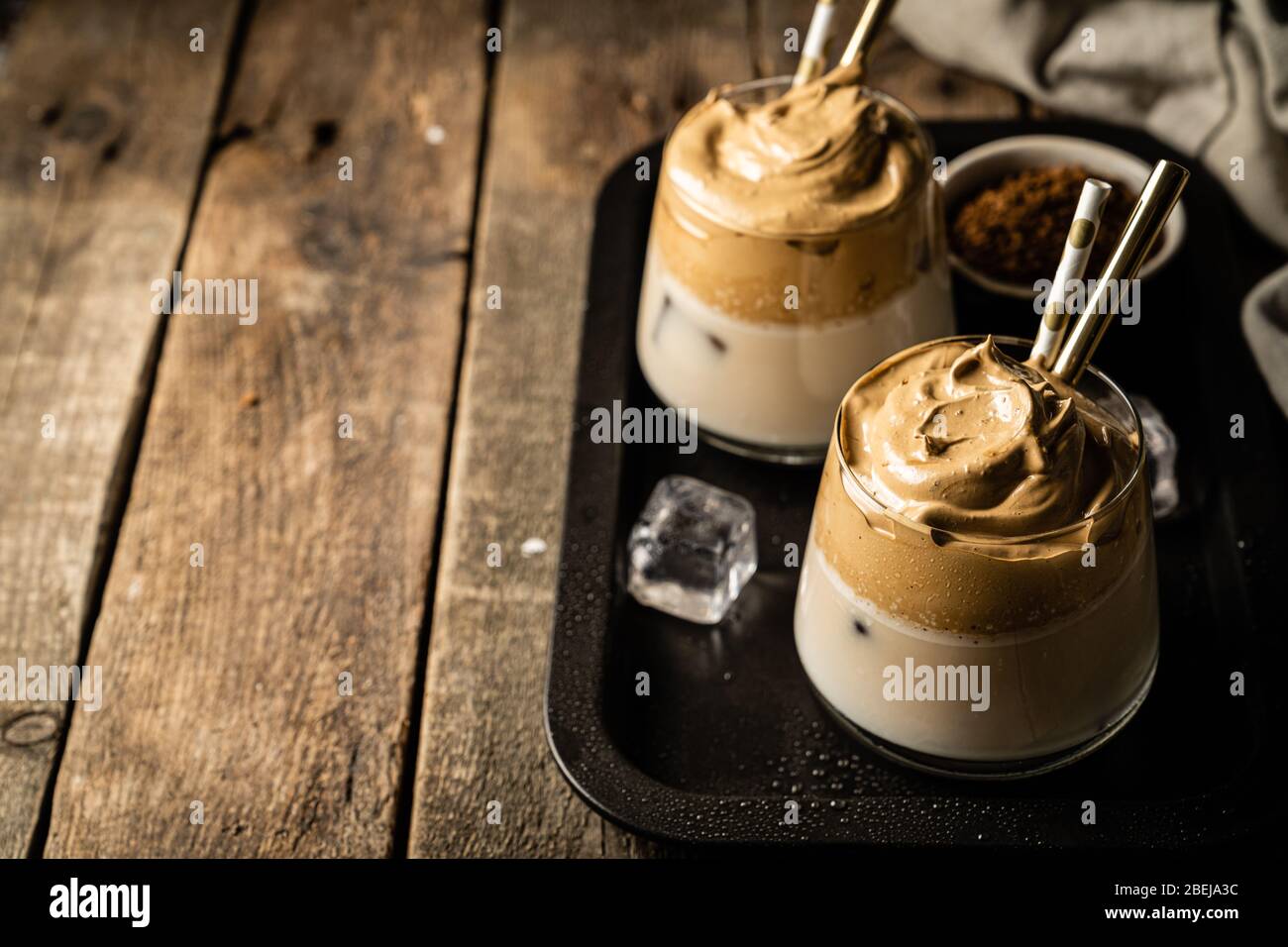 Coffee trend - dalgona coffee, whipped instant coffee Stock Photo - Alamy