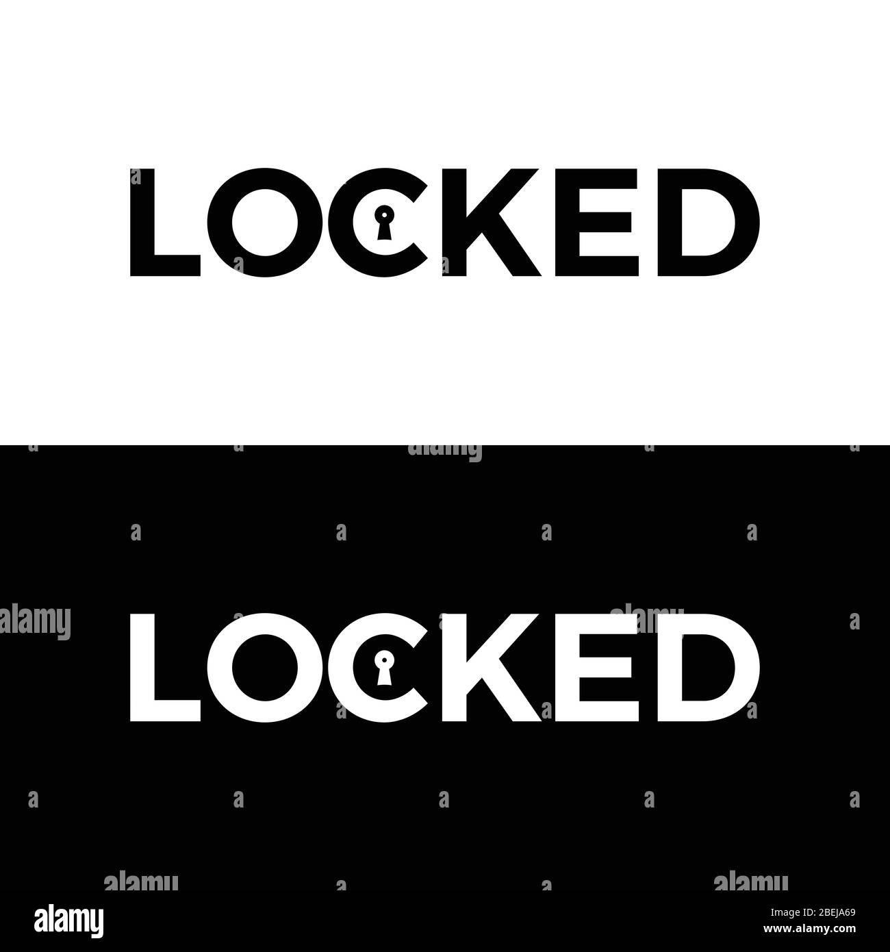 Locked Typography Word Letter Logo Design Vector Template. Locked Word ...