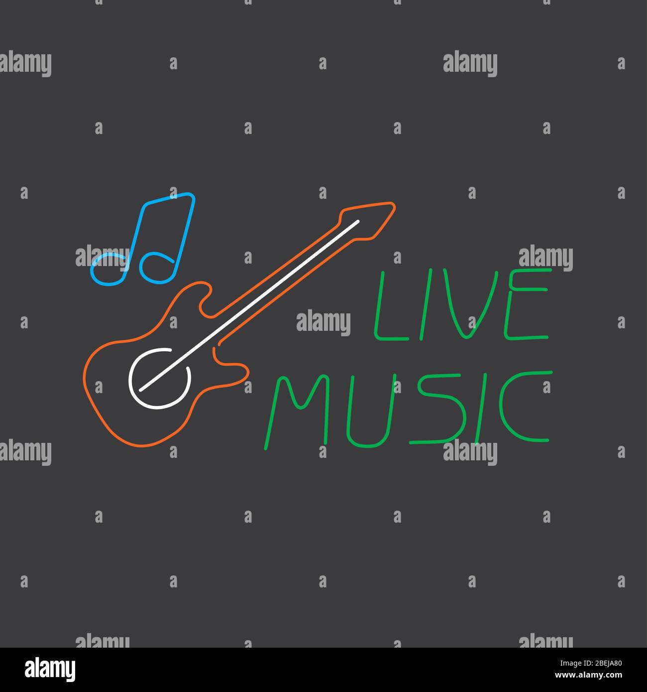 Neon music icon Stock Vector Images - Alamy