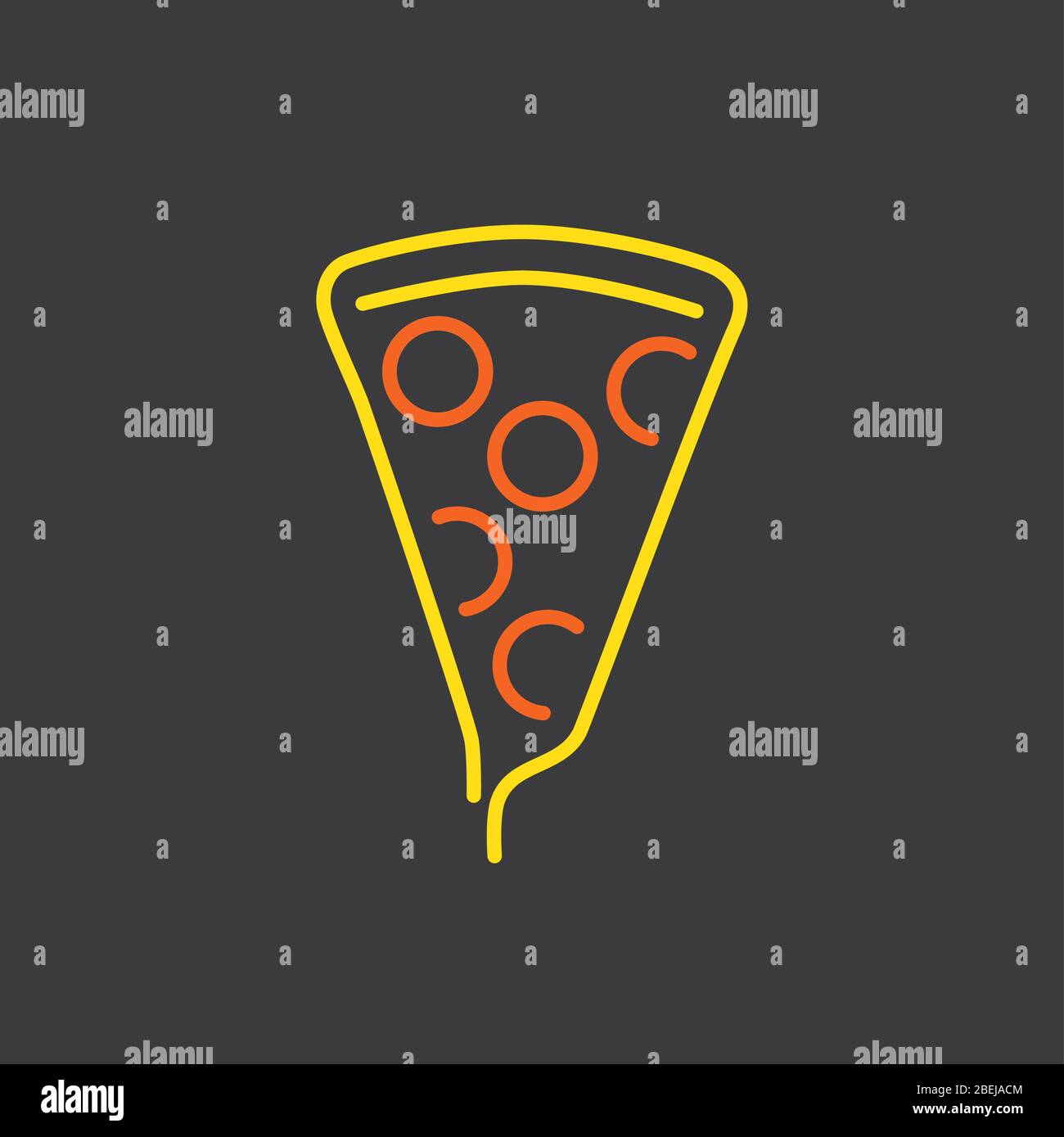 Neon pizza logo Stock Vector Images - Alamy