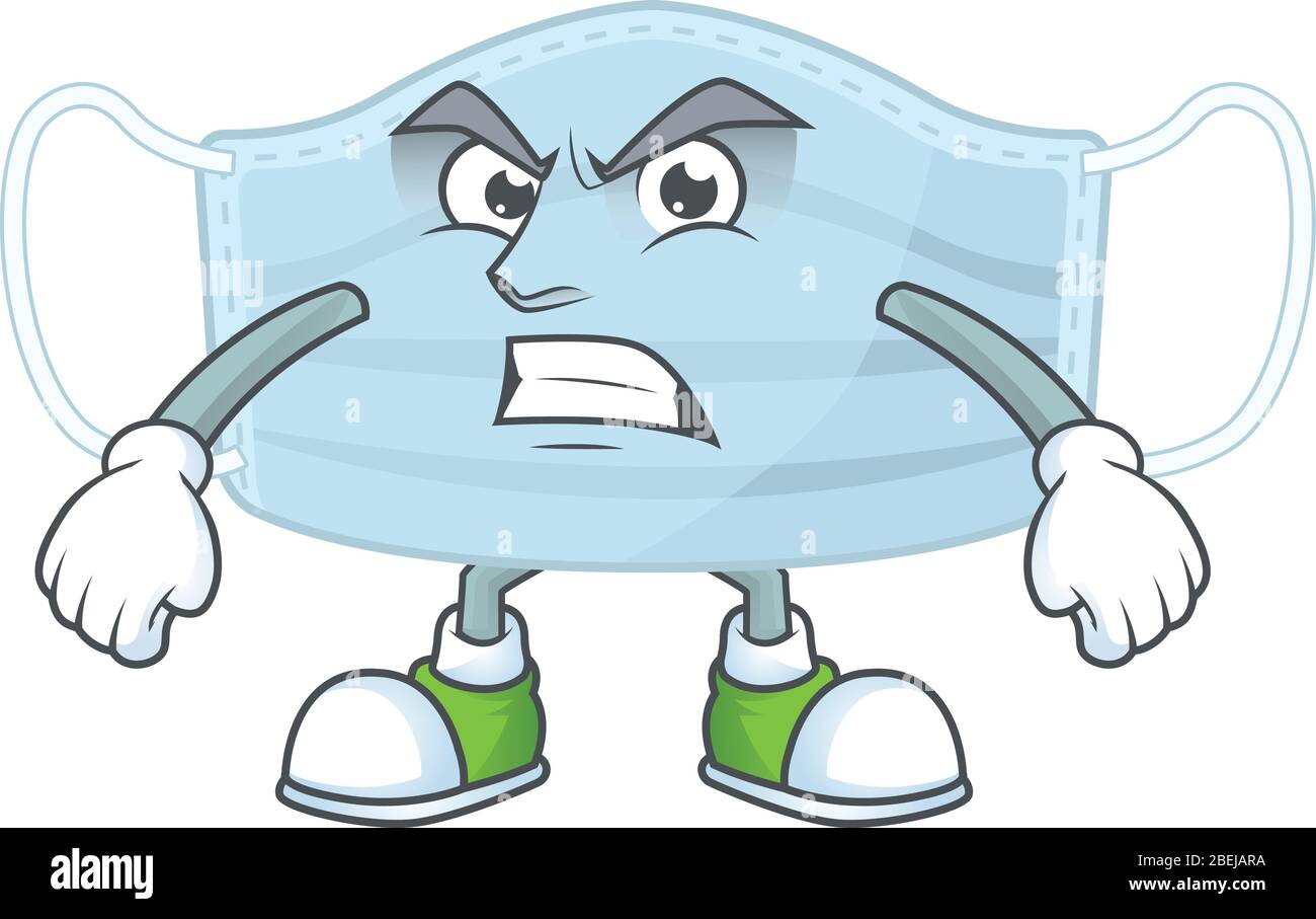Mascot design style of surgery mask with angry face Stock Vector Image ...
