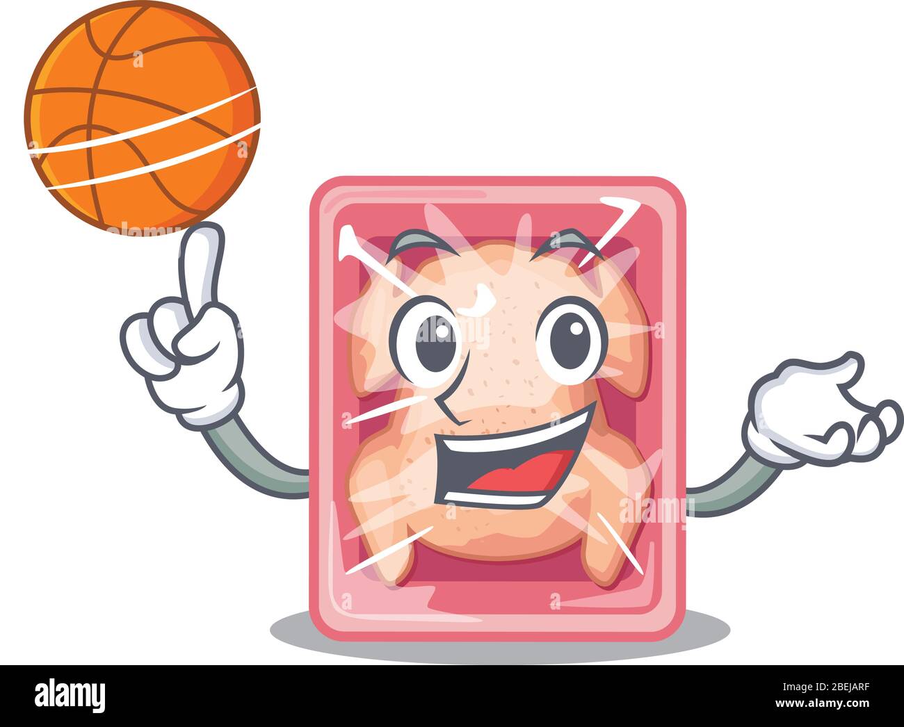 Gorgeous frozen chicken mascot design style with basketball Stock ...