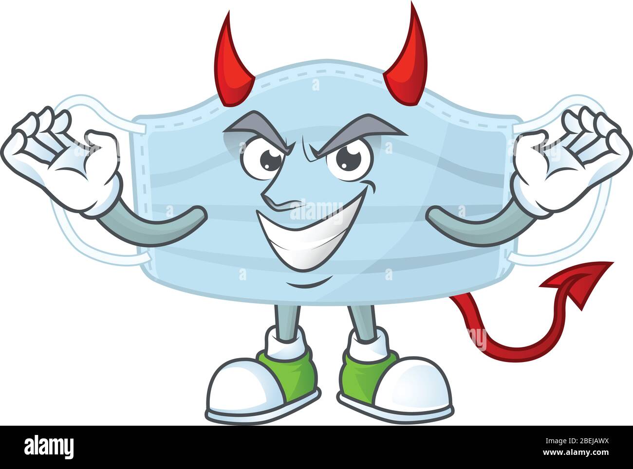 A picture of devil surgery mask cartoon character design Stock Vector ...