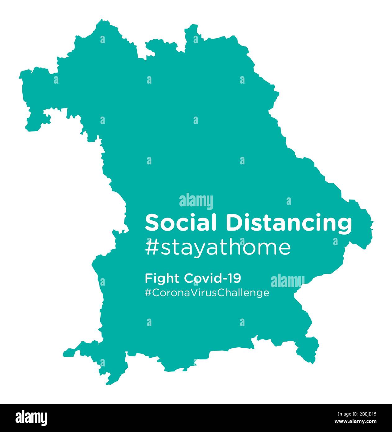 Bavaria map with Social Distancing stayathome tag Stock Vector Image ...