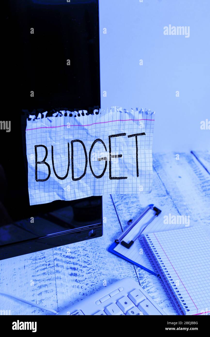 Handwriting text Budget. Conceptual photo an estimate of income and ...