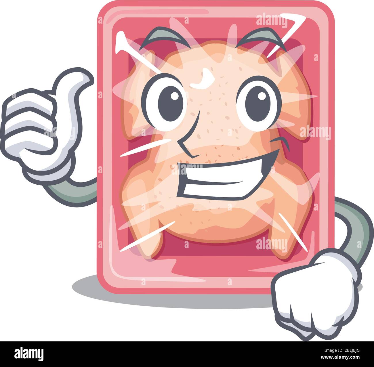 Frozen chicken cartoon character design making OK gesture Stock Vector ...