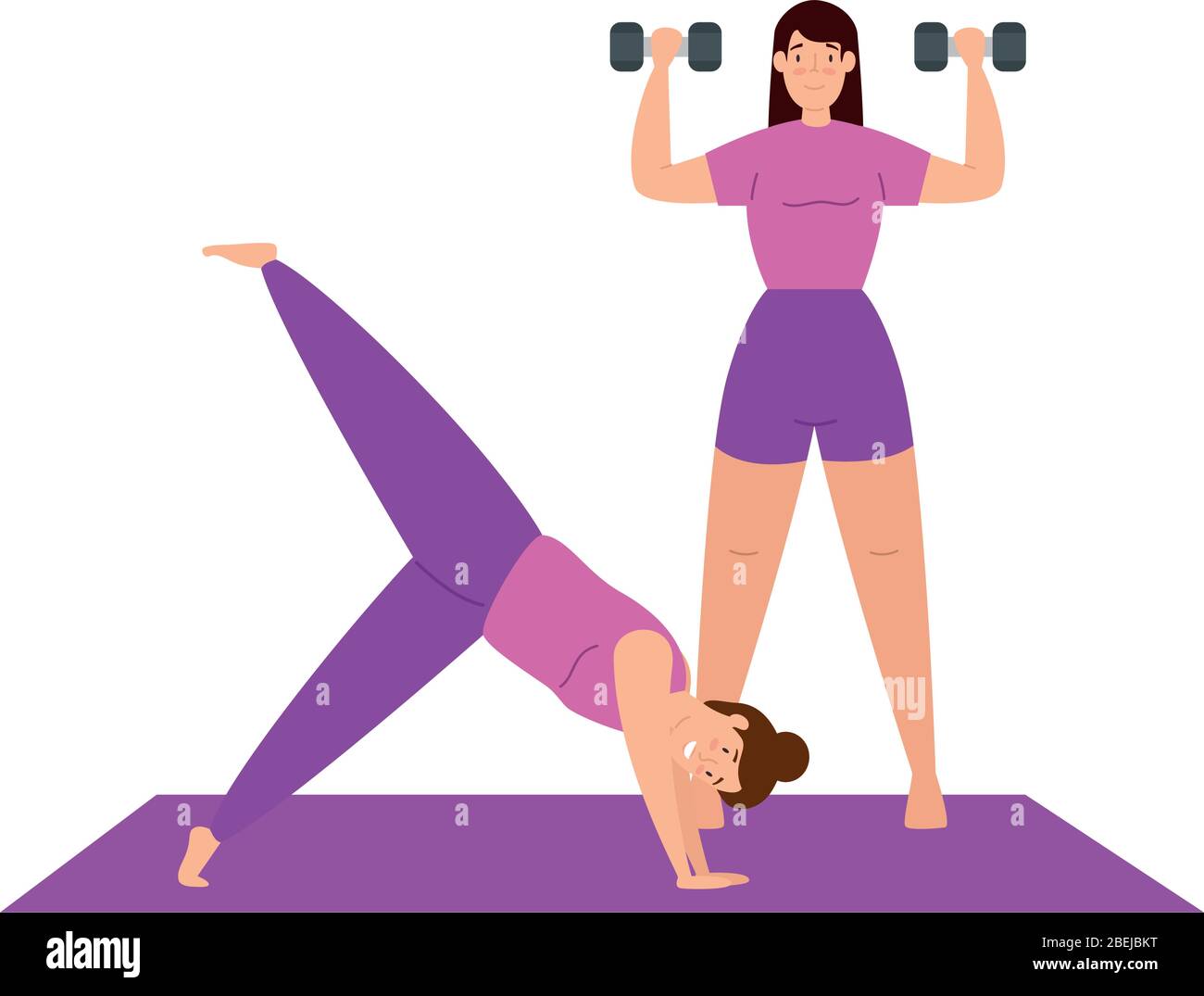 Women performing stretching exercise Stock Vector Images - Alamy