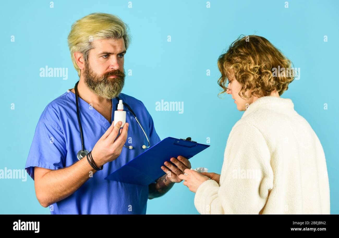 Medical help. Medical history. Doctor communicate woman. Medical ...