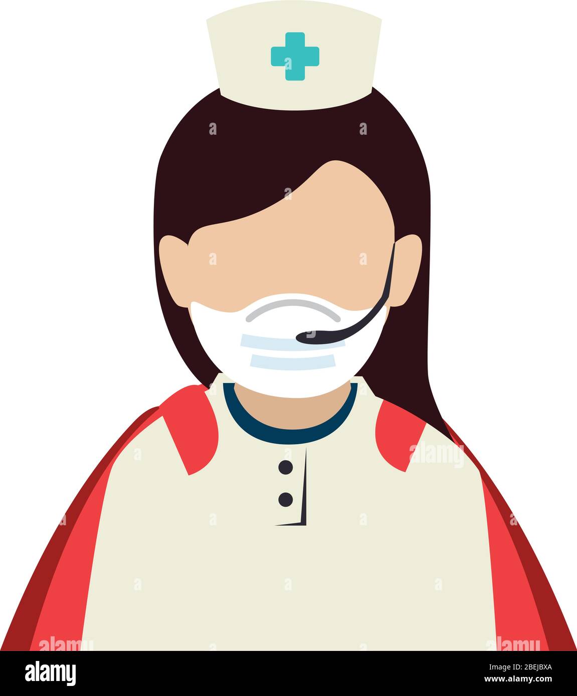 super nurse with hero cloak and headset Stock Vector Image & Art - Alamy