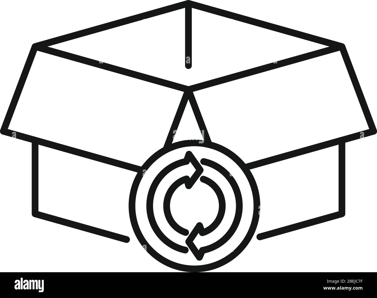 Carton recycling box icon. Outline carton recycling box vector icon for ...