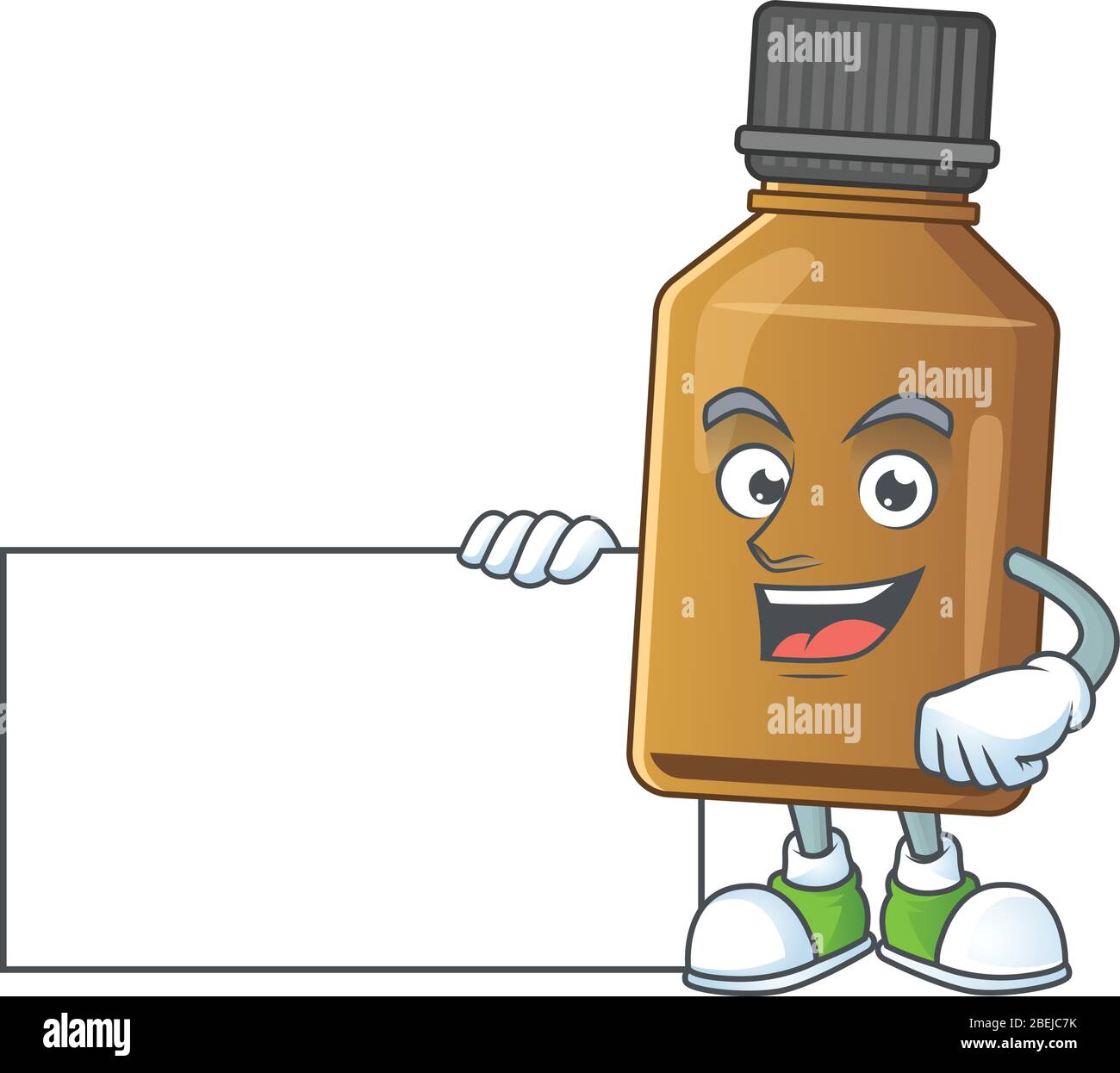 Syrup cure bottle cartoon character concept Thumbs up having a white ...