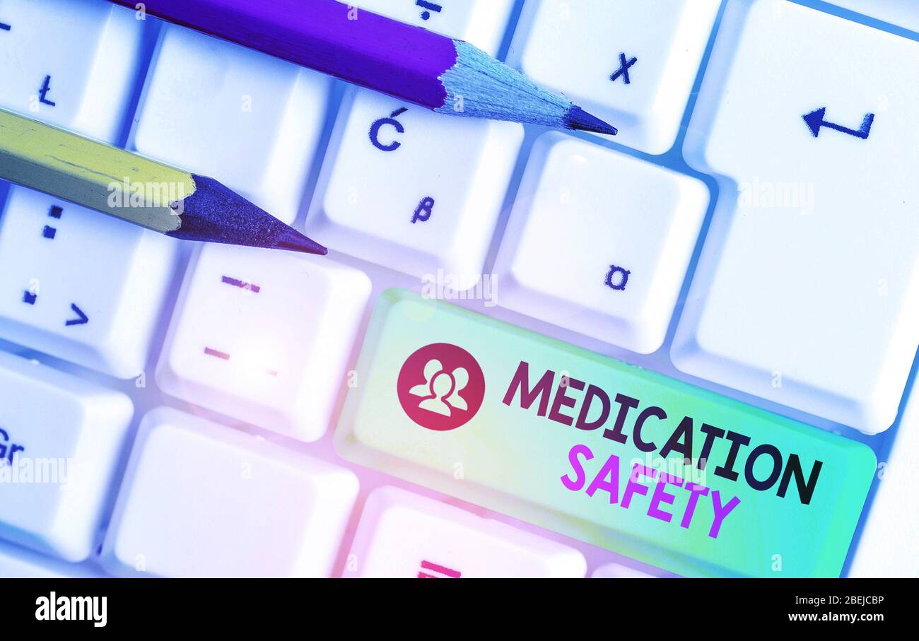 Text sign showing Medication Safety. Business photo text freedom from ...