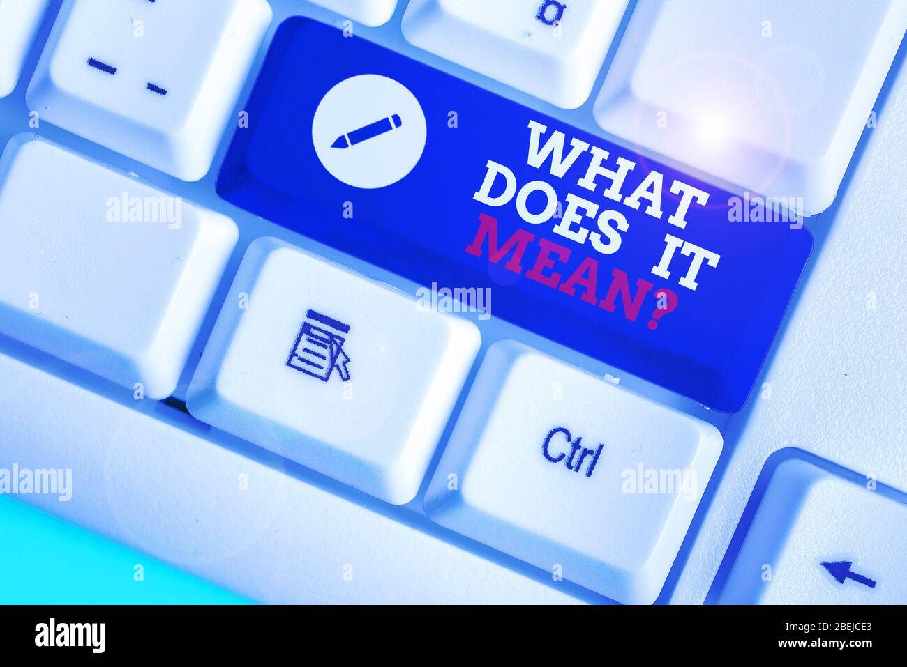 Conceptual hand writing showing What Does It Mean question. Concept ...