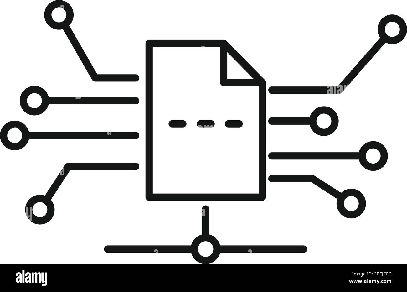 File Data Icon Outline File Data Vector Icon For Web Design Isolated On White Background Stock