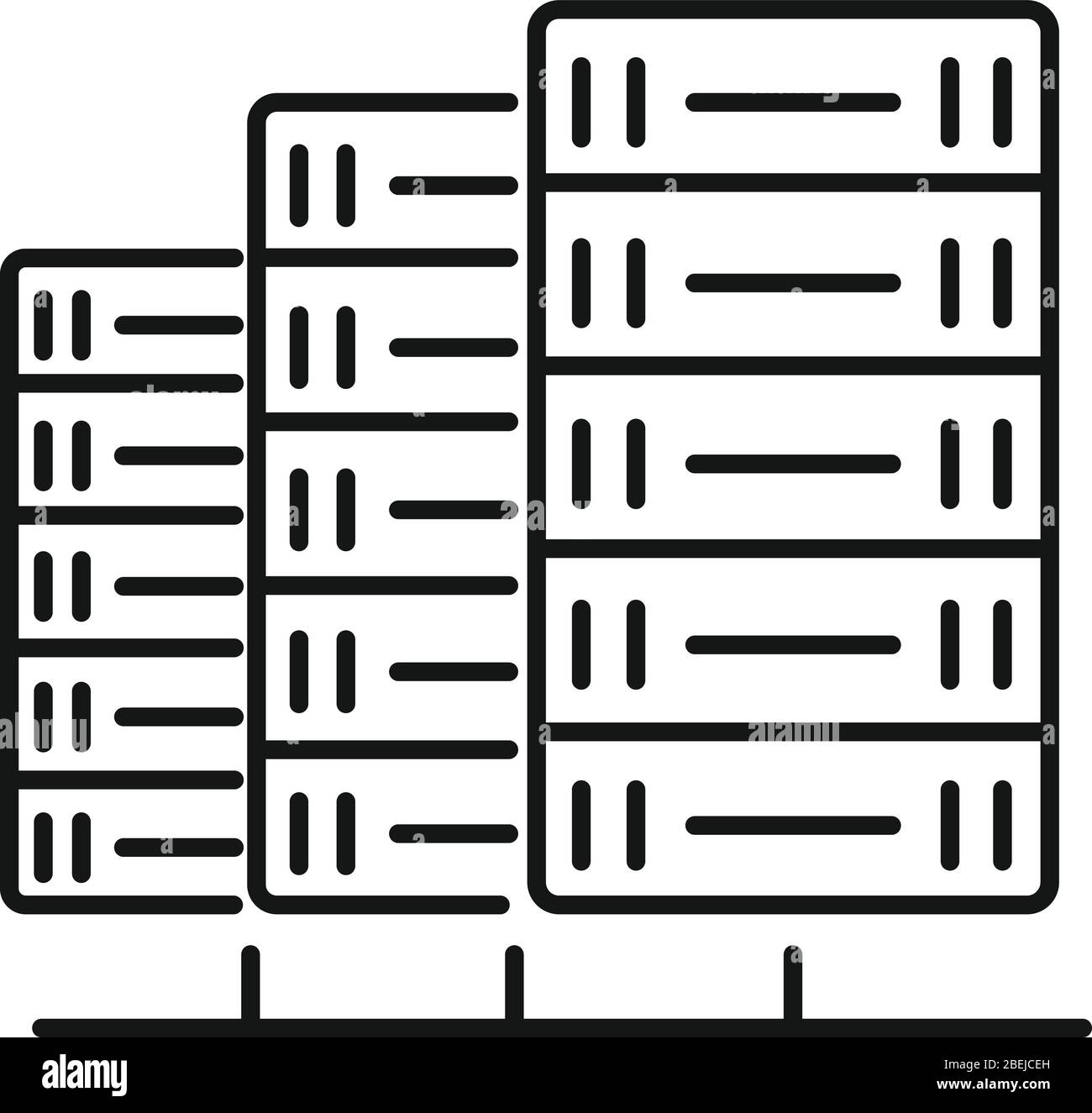 Server data icon. Outline server data vector icon for web design isolated on white background ...