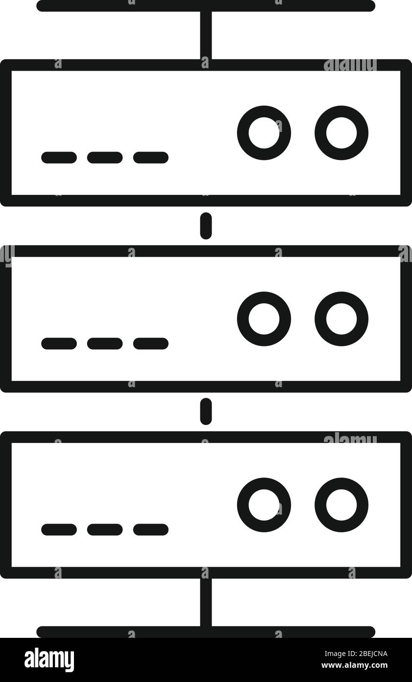 Network server icon. Outline network server vector icon for web design isolated on white ...