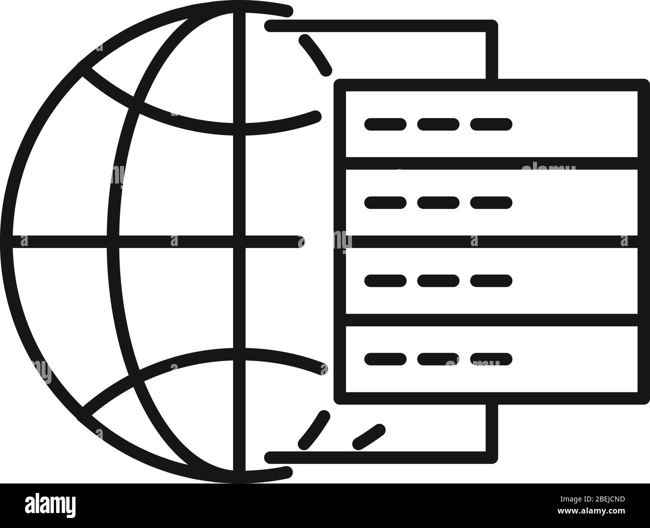 Global server data icon. Outline global server data vector icon for web design isolated on white ...