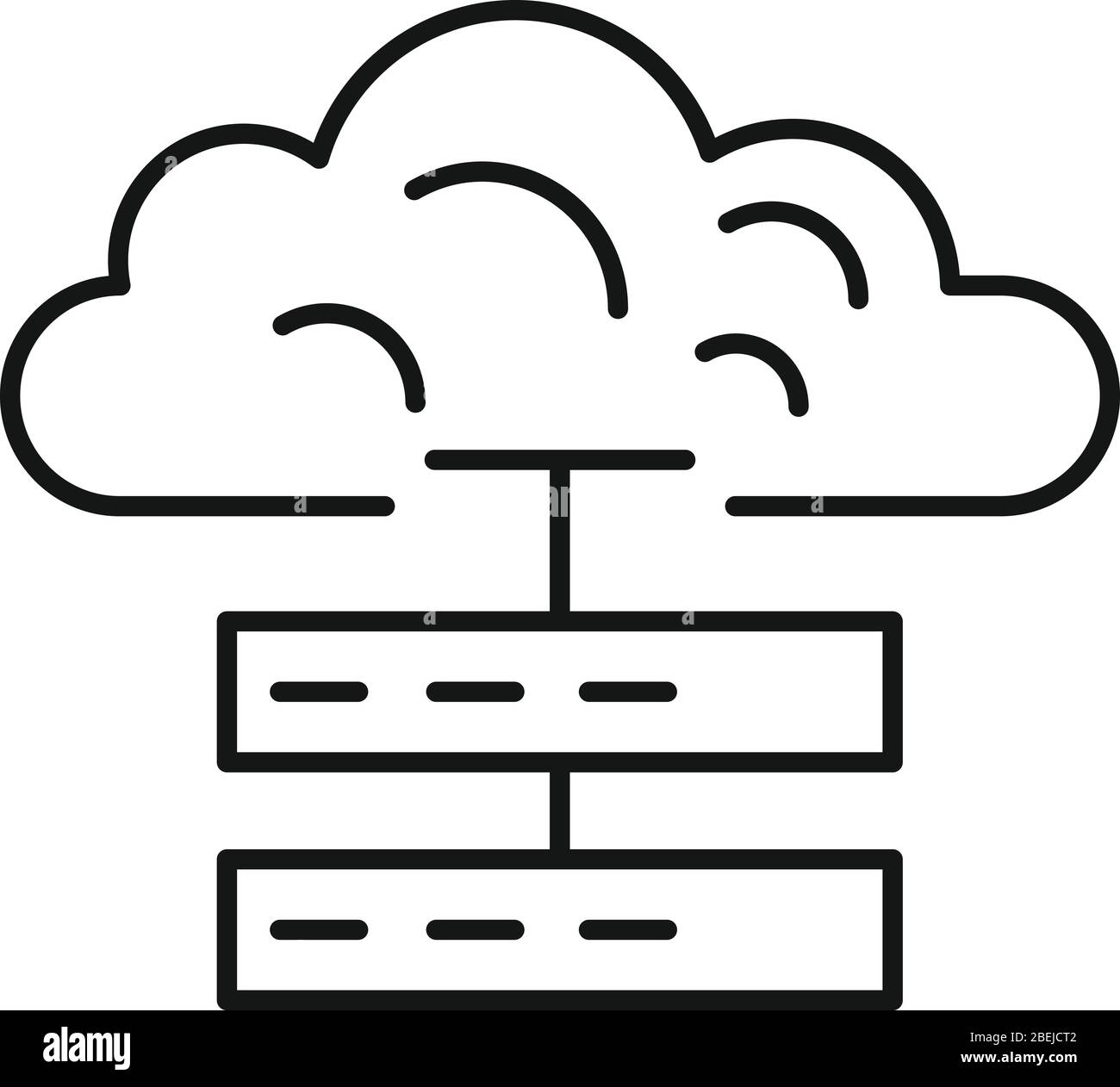 Cloud data server icon. Outline cloud data server vector icon for web ...