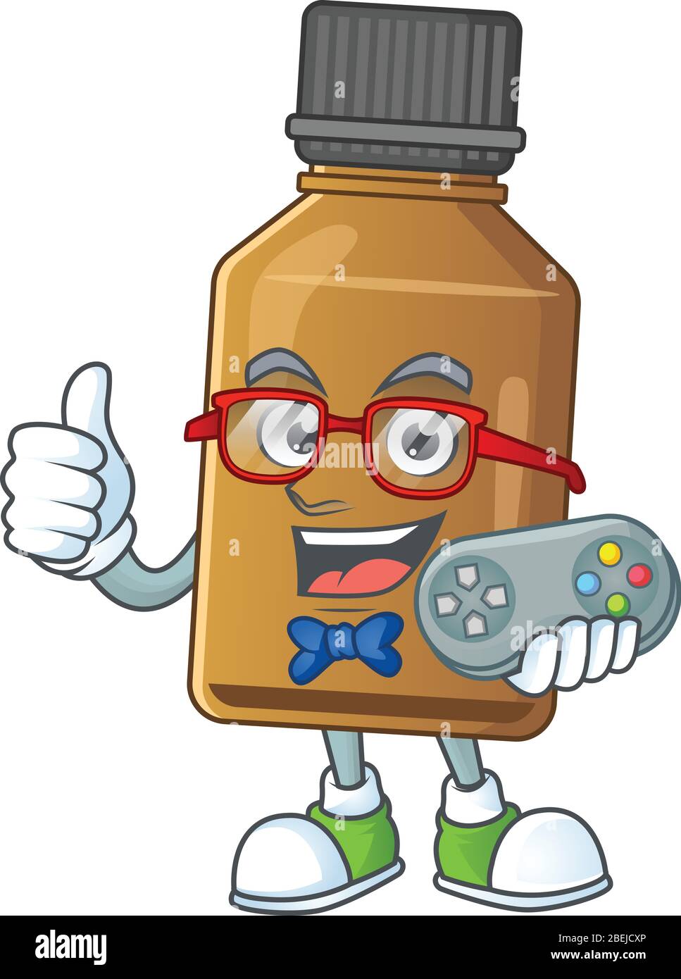 Syrup cure bottle talented gamer mascot design play game with ...