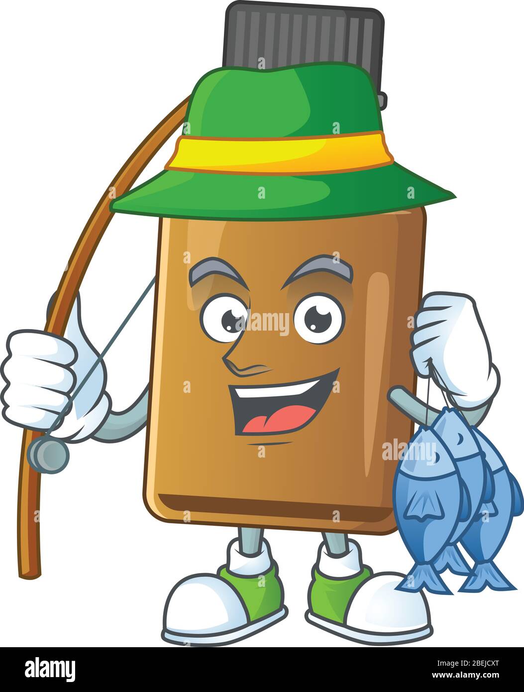 A Picture of syrup cure bottle fisher mascot design catch a fish Stock ...