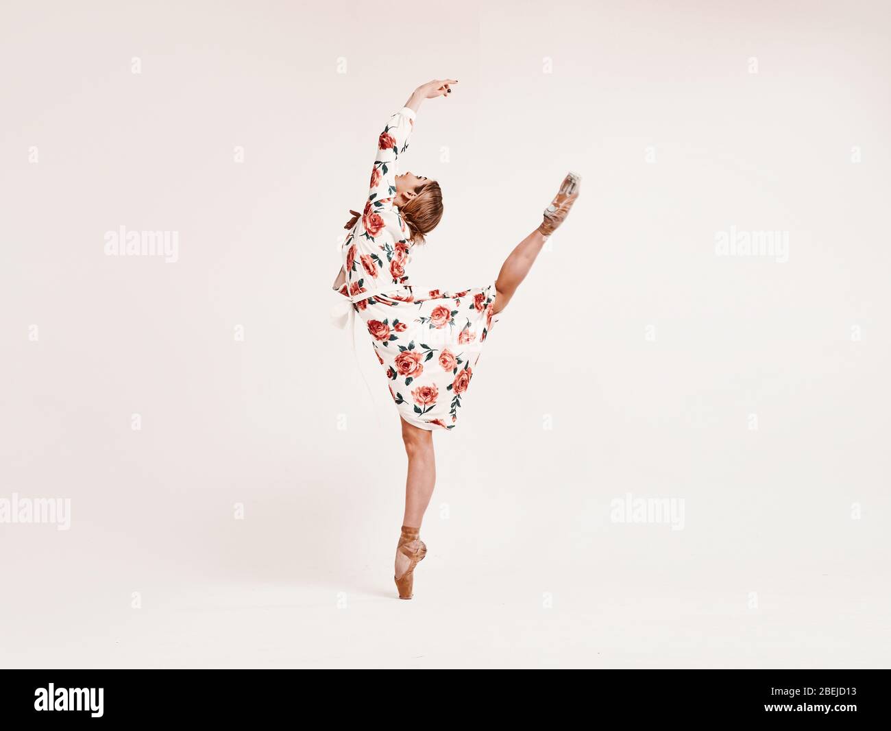 Ballet dancer, classic ballerina dancing isolated on white studio ...