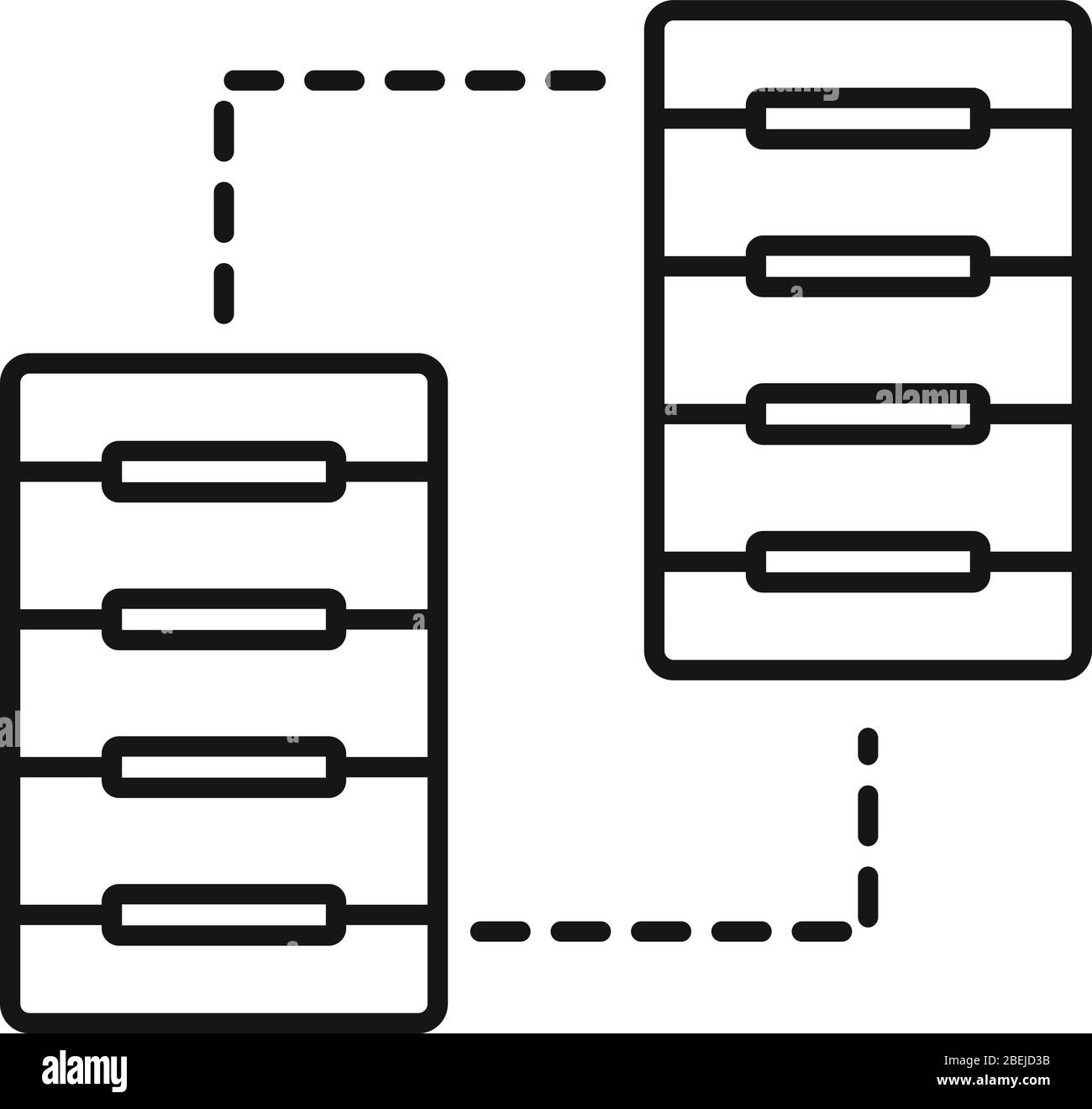 Server communication icon. Outline server communication vector icon for ...