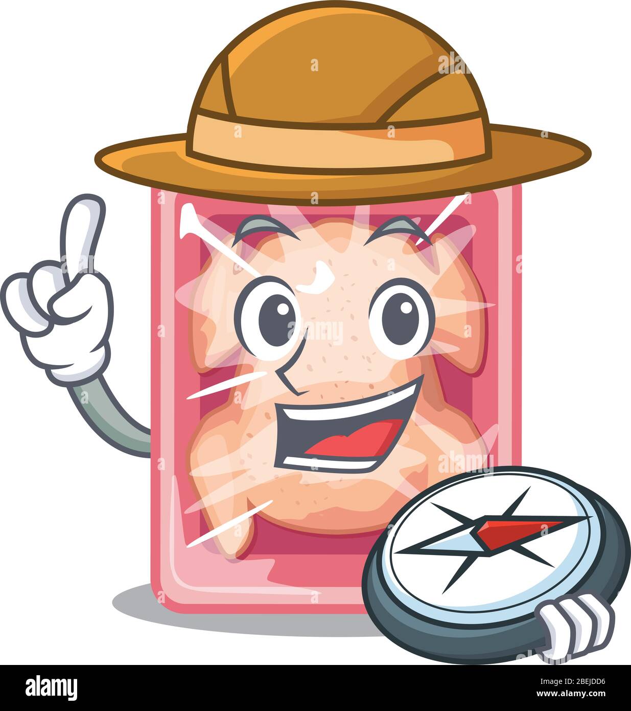 mascot design concept of frozen chicken explorer with a compass Stock ...