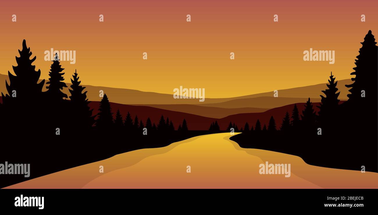 Forest view in autumn Stock Vector Images - Alamy