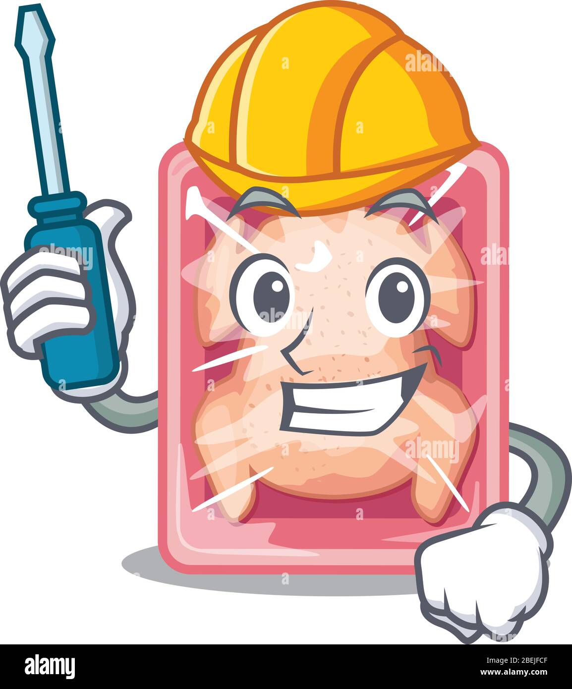 cartoon character of frozen chicken worked as an automotive Stock ...
