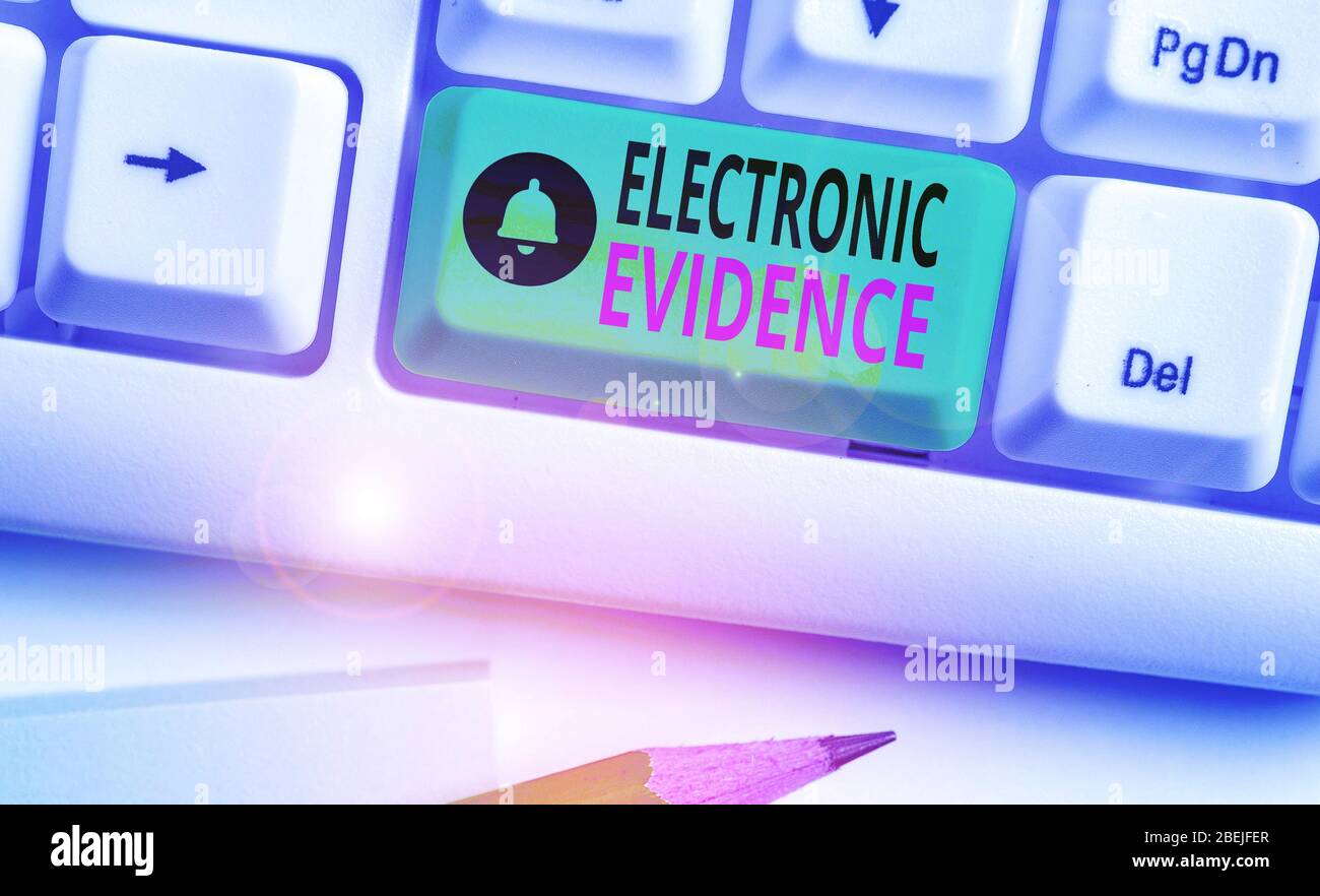 Text sign showing Electronic Evidence. Business photo showcasing ...