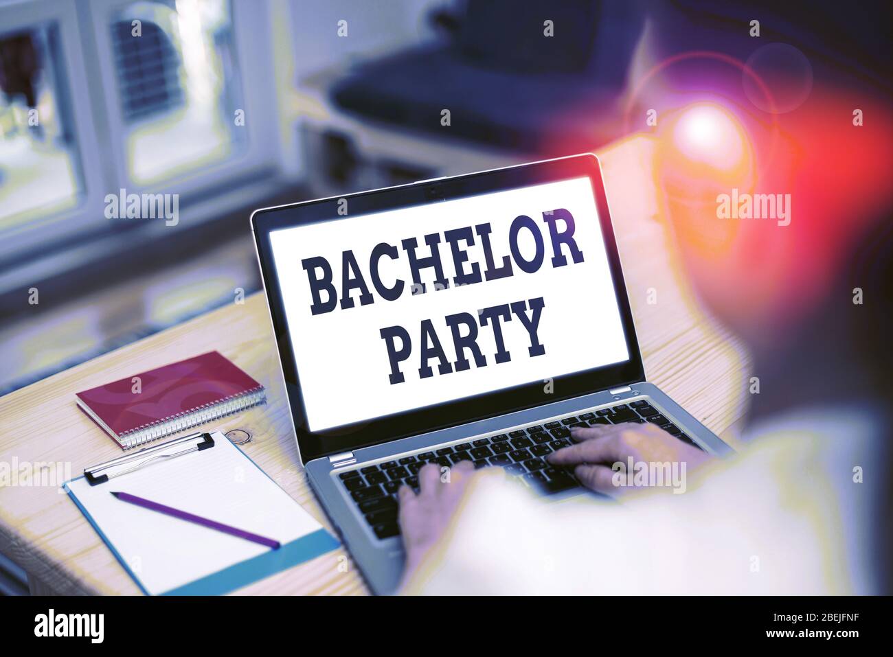 Handwriting text Bachelor Party. Conceptual photo a party given for a ...