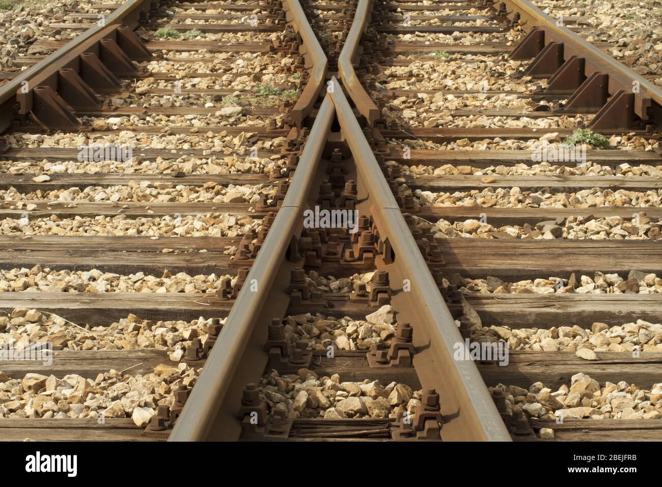 Intersection of railroad tracks as an image of perfect symmetry and ...