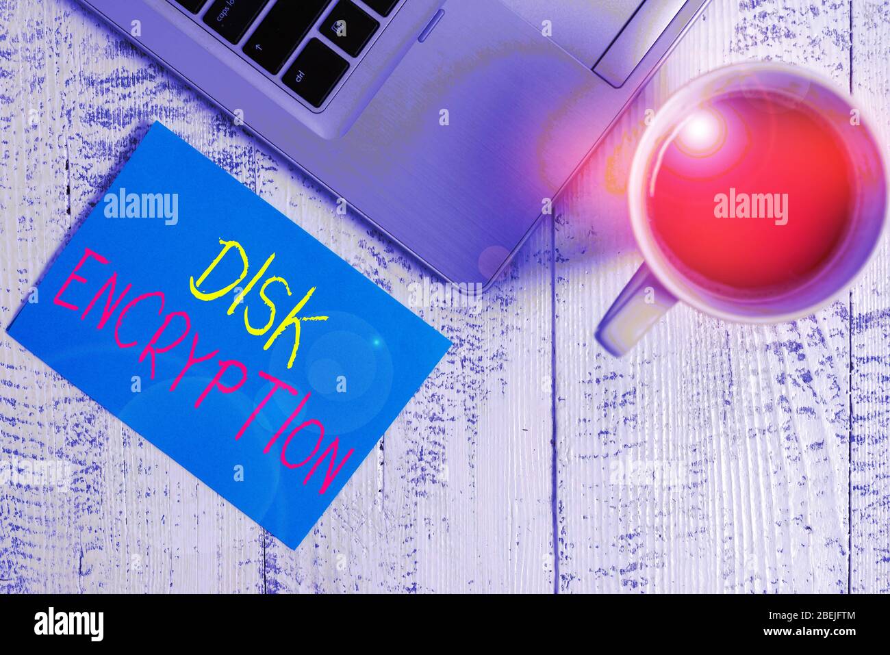 Conceptual hand writing showing Disk Encryption. Concept meaning the security mechanism used to ...