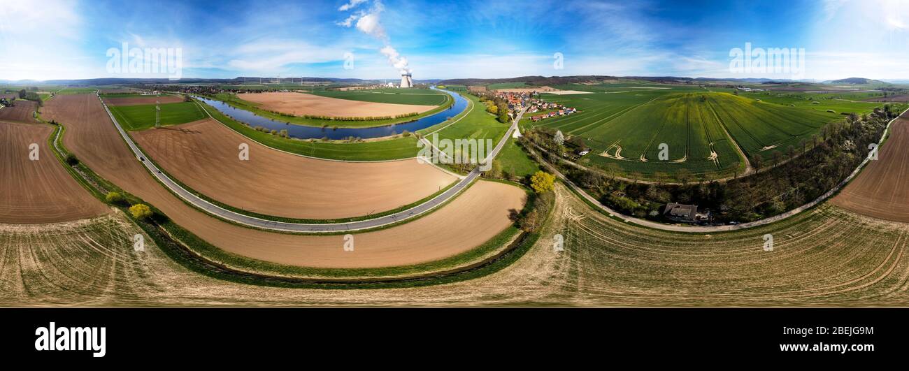 The Grohnde nuclear power plant in the Lower Saxony municipality of ...