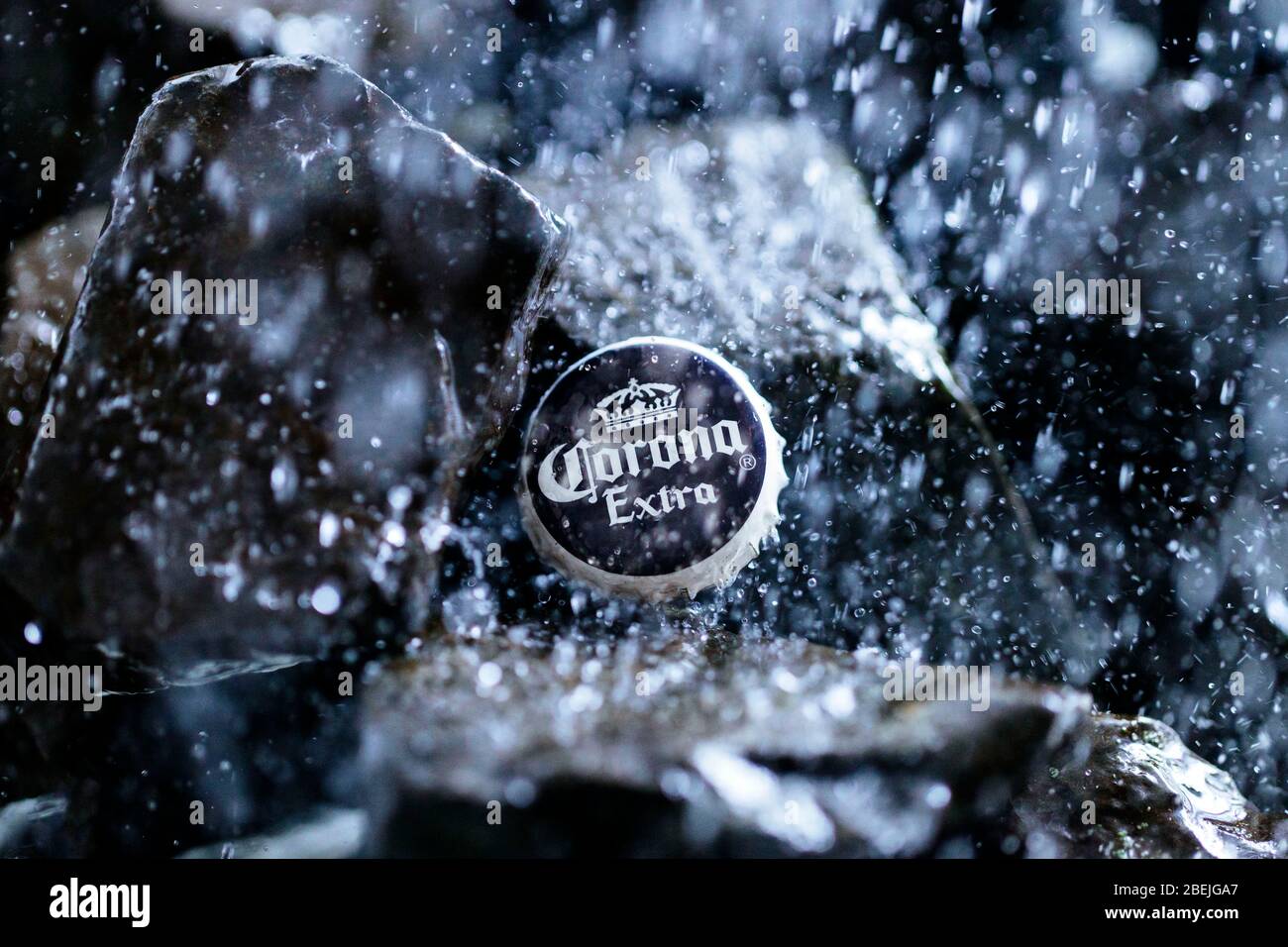 A lid of the Corona Extra beer brand, whose production the Mexican ...