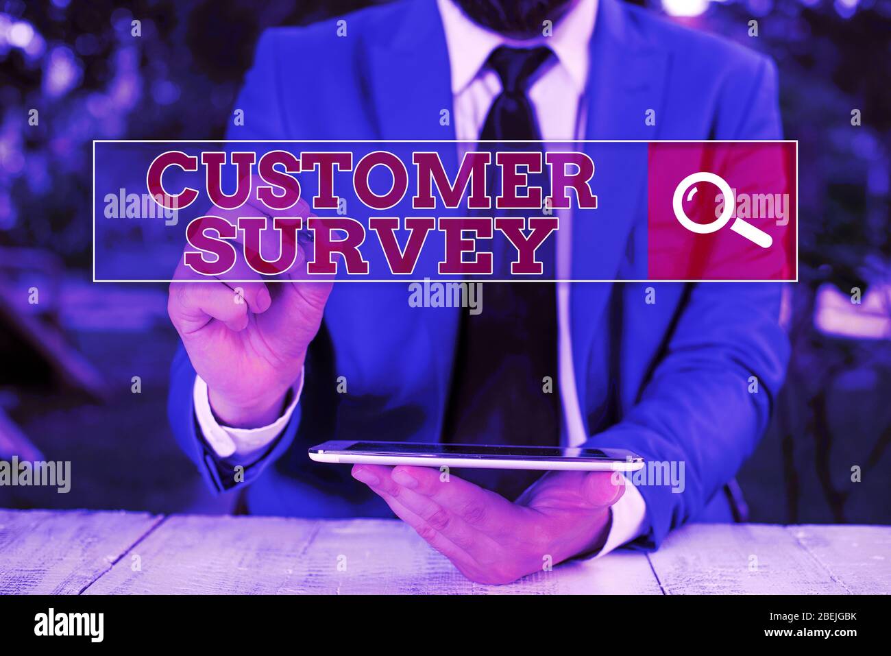 Text sign showing Customer Survey. Business photo showcasing source to ...