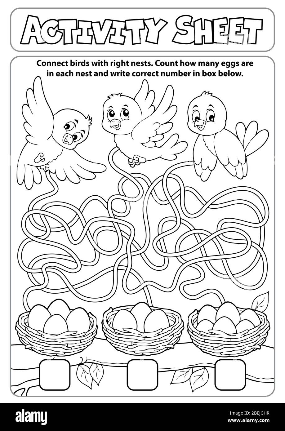 Activity sheet maze theme 1 - eps10 vector illustration Stock Vector ...