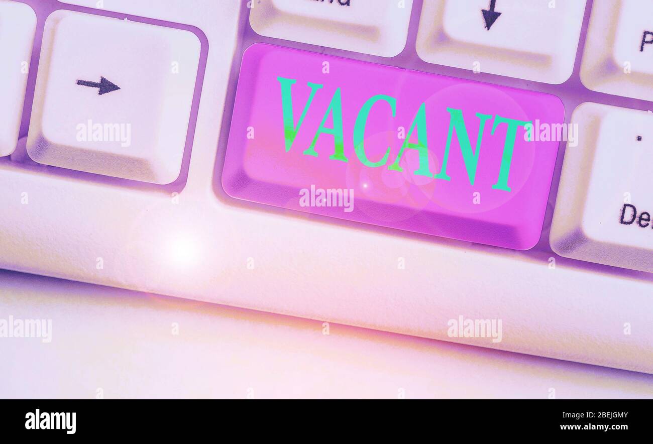 Conceptual hand writing showing Vacant. Concept meaning lacking ...