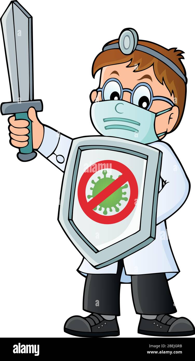 Doctor fighting virus theme image 1 - eps10 vector illustration Stock ...