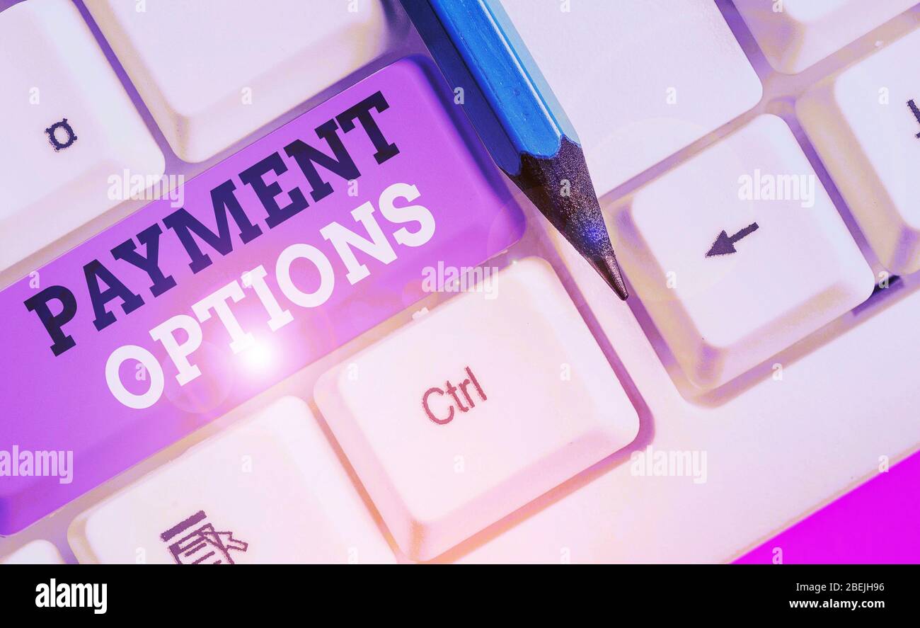 Writing note showing Payment Options. Business concept for ways that a ...