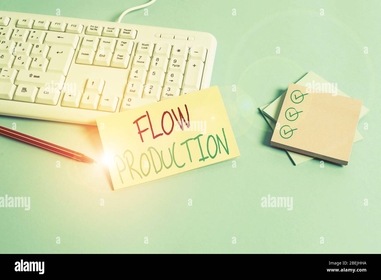 Conceptual hand writing showing Flow Production. Concept meaning items ...