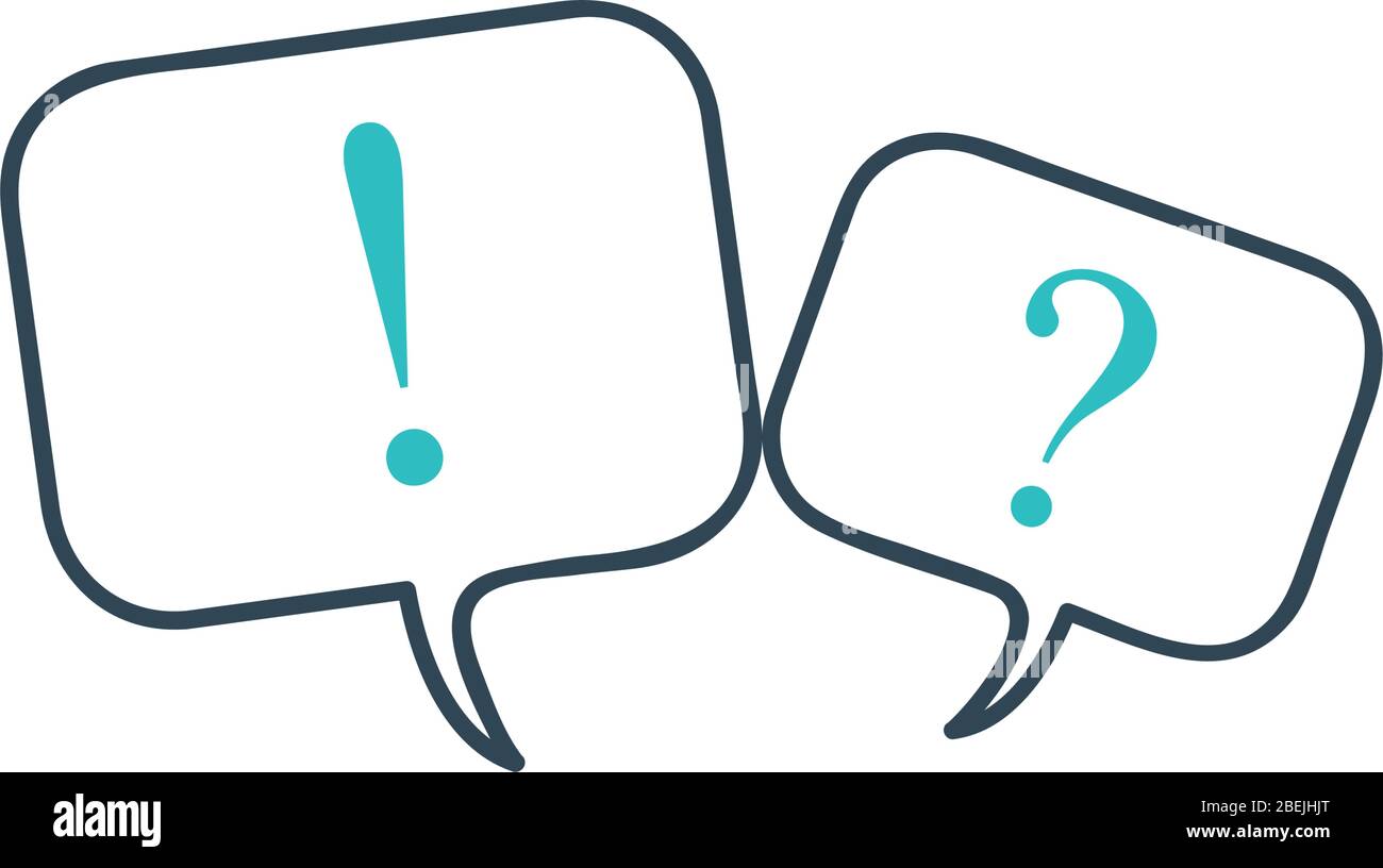 Chat speech Bubbles with Question Mark And Exclamation Point. Stock ...