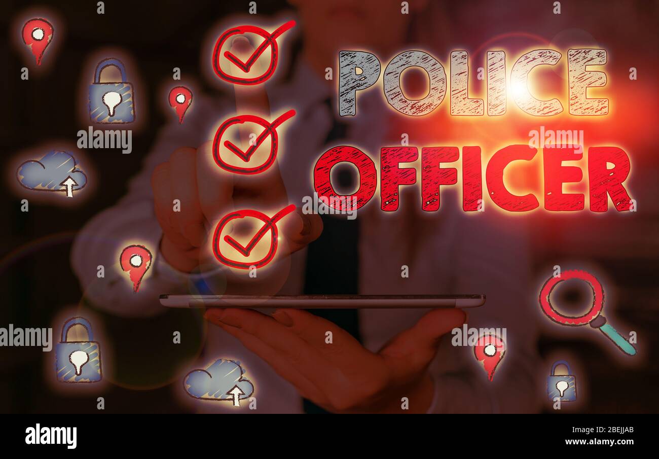 Conceptual hand writing showing Police Officer. Concept meaning a ...