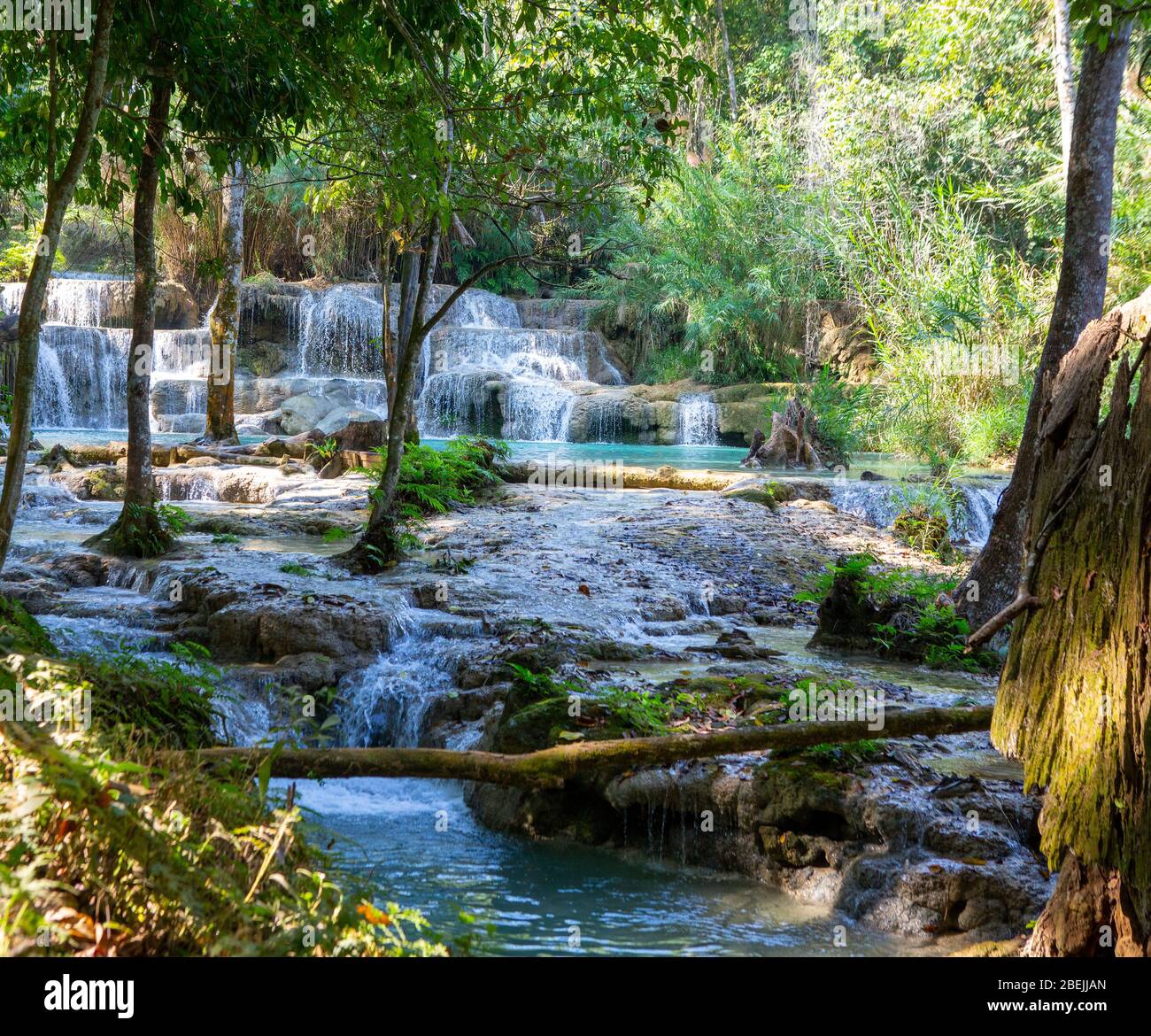 Kuang Si Waterfalls Stock Photo - Alamy